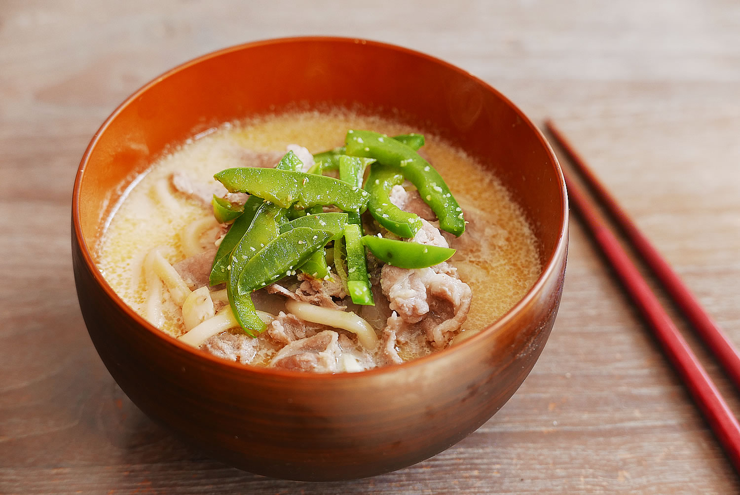 Milky Tonkotsu Udon with Soy Milk